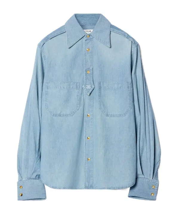 Celine Cotton Denim Shirt - Faded Chambray