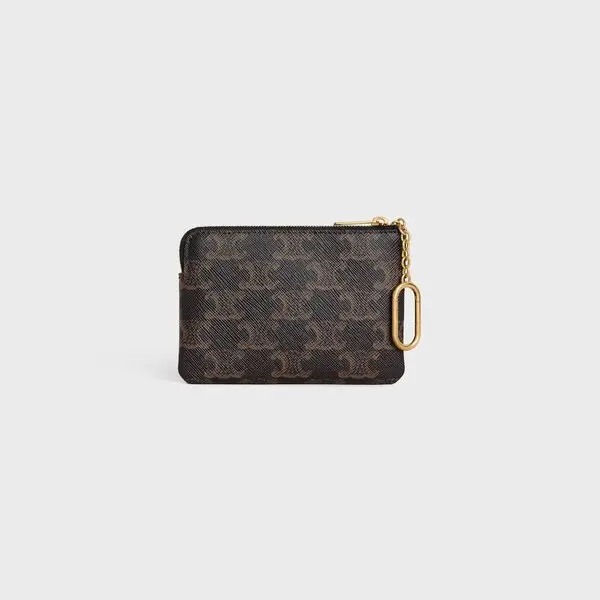 Celine Coin Purse In Triomphe Canvas