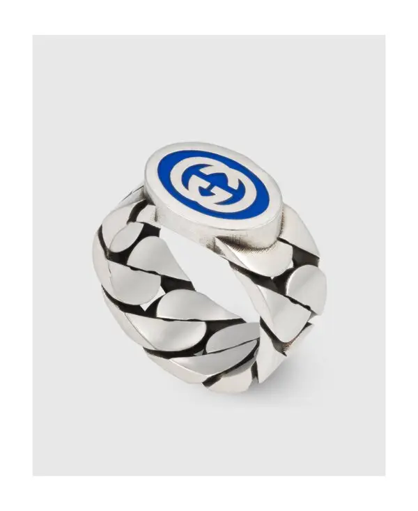 Gucci Interlocking G Pull-on Style Ring - White