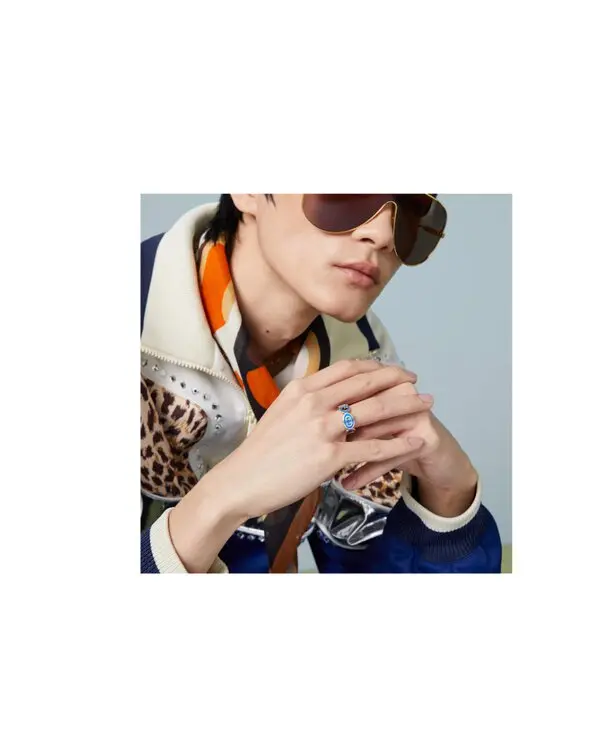 Gucci Interlocking G Pull-on Style Ring - White