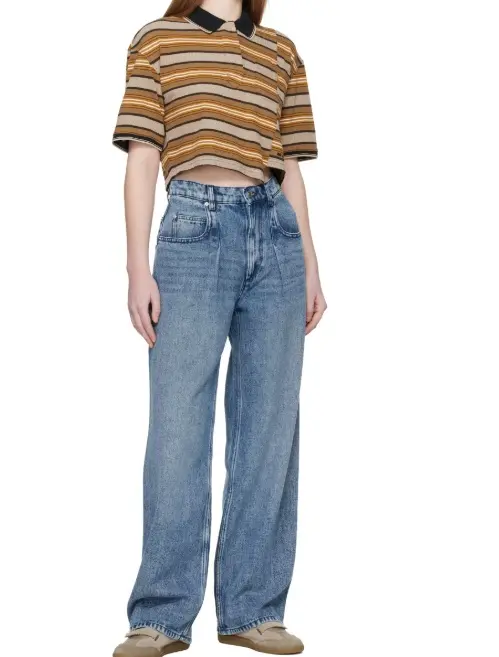Isabel Marant Étoile Striped Cropped Polo - Blue