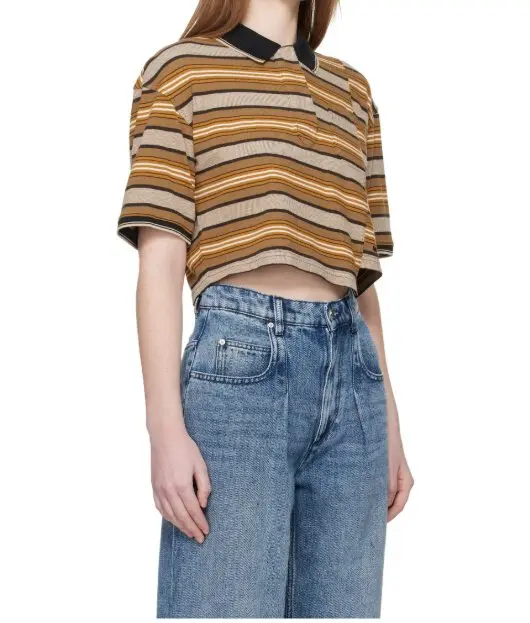 Isabel Marant Étoile Striped Cropped Polo