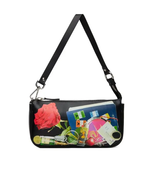 Vaquera Trompe L'oeil Printed Shoulder Bag - Black