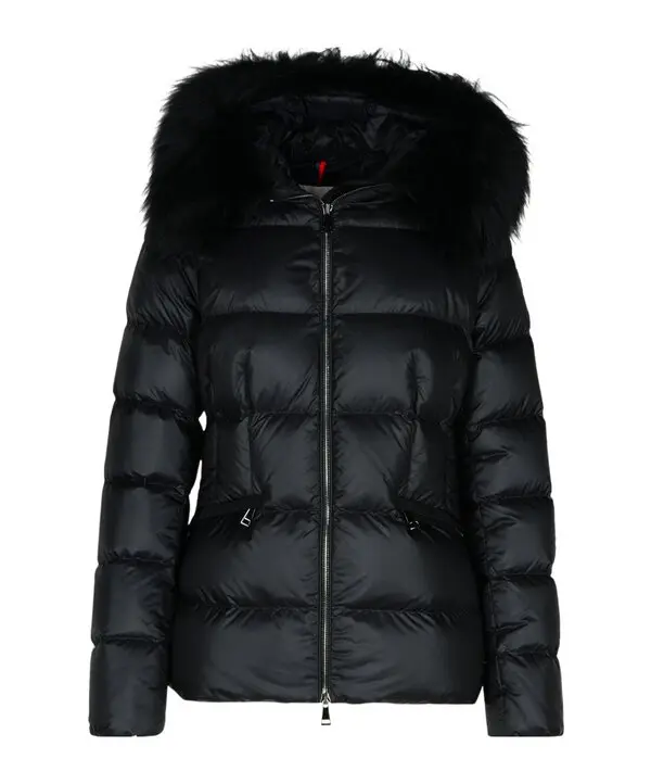 Moncler Boed Short Padded Jacket With Shearling Trim