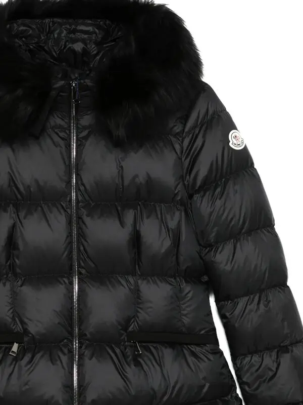 Moncler Boed Short Padded Jacket With Shearling Trim