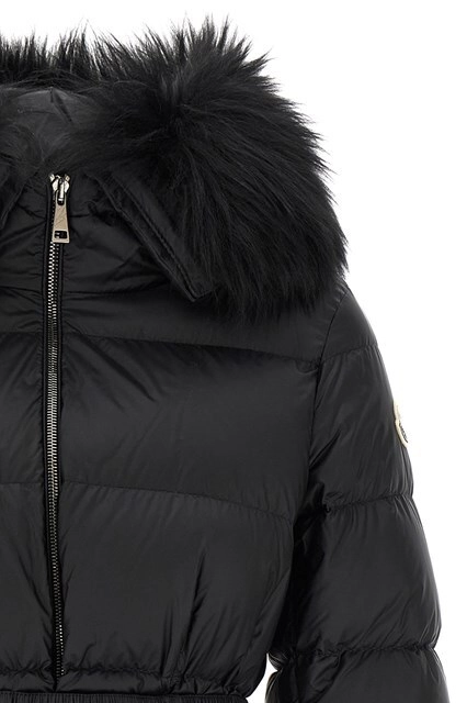 Moncler Boed Short Padded Jacket With Shearling Trim