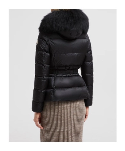 Moncler Boed Short Padded Jacket With Shearling Trim