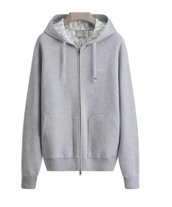 Dior Hooded Sweatshirt With Oblique Jacquard - Grey