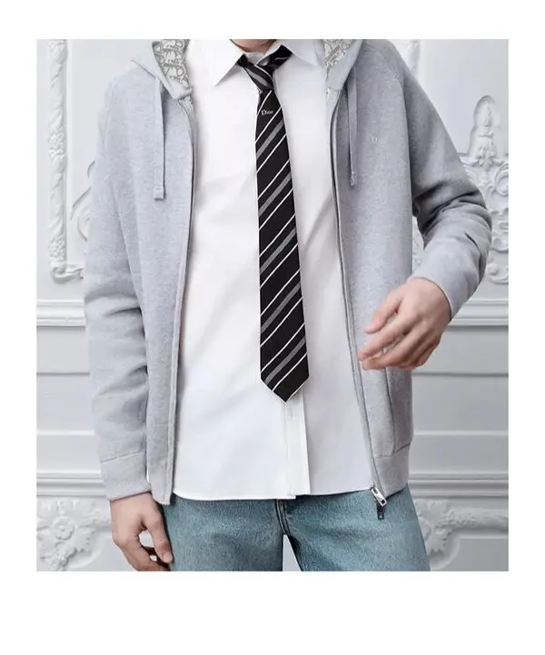 Dior Hooded Sweatshirt With Oblique Jacquard - Grey