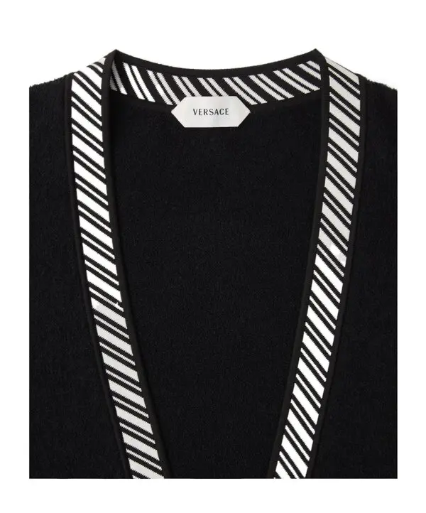 Versace Striped-trim Medusa Plaque Cardigan