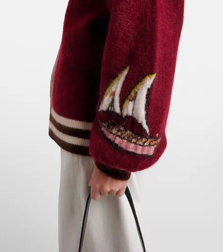 ALEMAIS X Mokshini Mohair And Wool-blend Cardigan