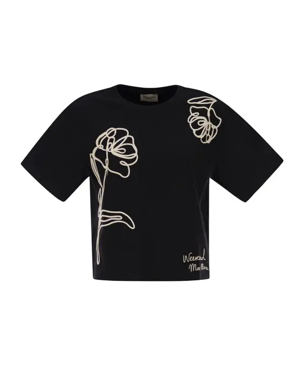 Max Mara Graphic Printed Crewneck T-shirt - Black