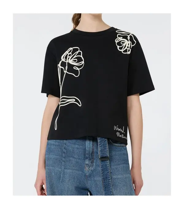 Max Mara Graphic Printed Crewneck T-shirt - Black