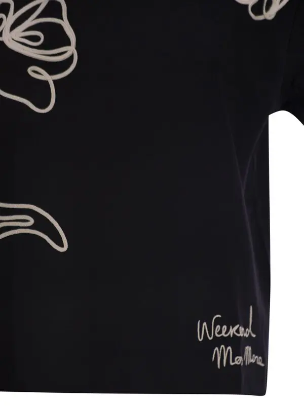 Max Mara Graphic Printed Crewneck T-shirt - Black