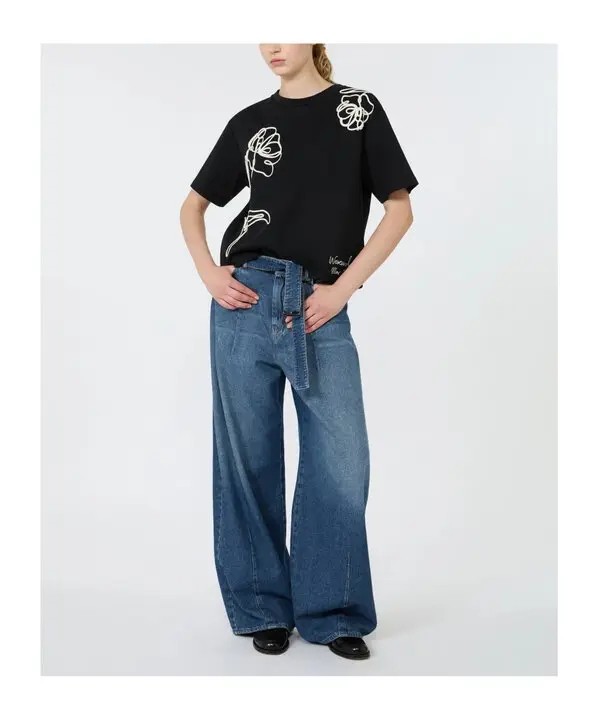 Max Mara Graphic Printed Crewneck T-shirt - Black