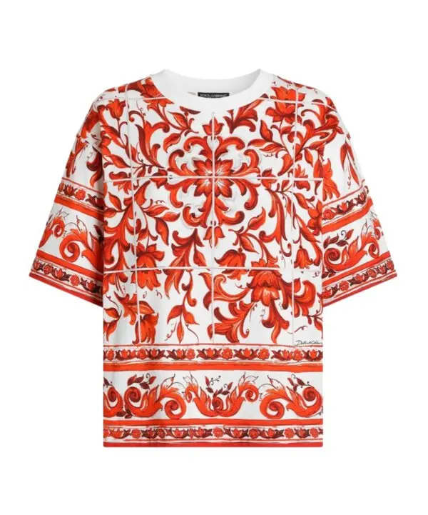 Dolce & Gabbana Majolica Print T-shirt - Red