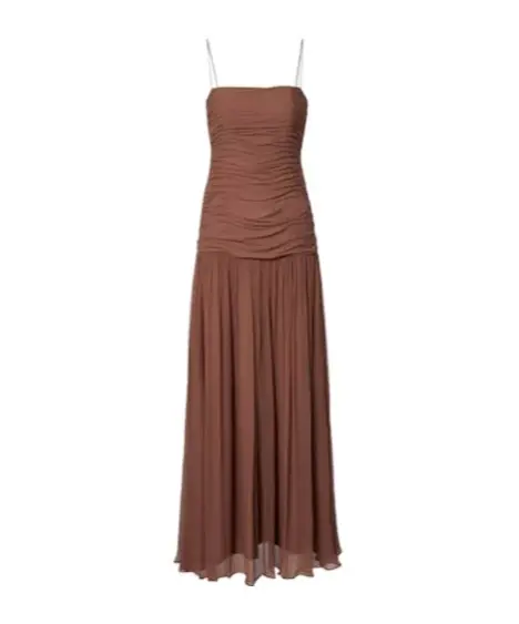 Staud Dalton Gathered Ruched Maxi Dress