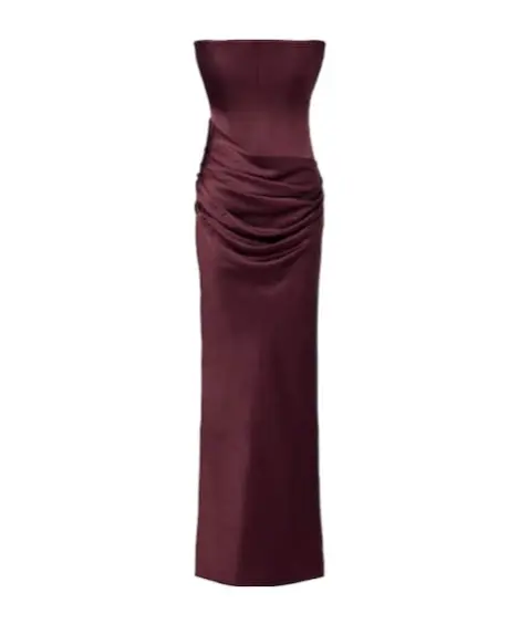 Alex Perry Draped Crepe Satin Corset Gown