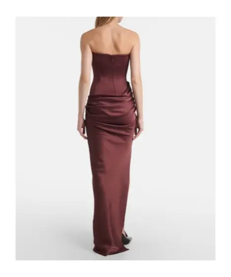 Alex Perry Draped Crepe Satin Corset Gown