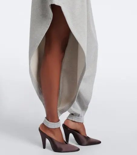 Alaïa Ruffled Cotton-blend Fleece Tapered Pants