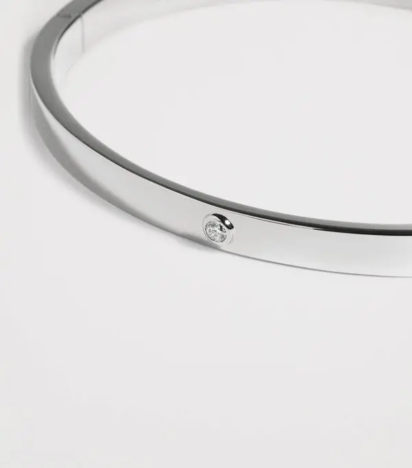 Monica Vinader Sterling Bangle With Diamond