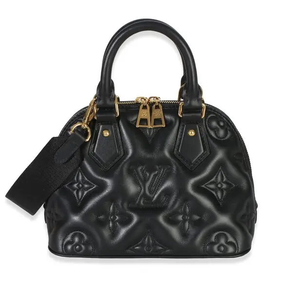 LOUIS VUITTON Bubblegram Calfskin Alma Bb Top Handle Bag - Black