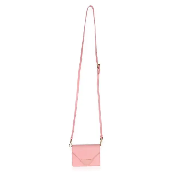 Prada Saffiano Card Holder With Strap - Pink