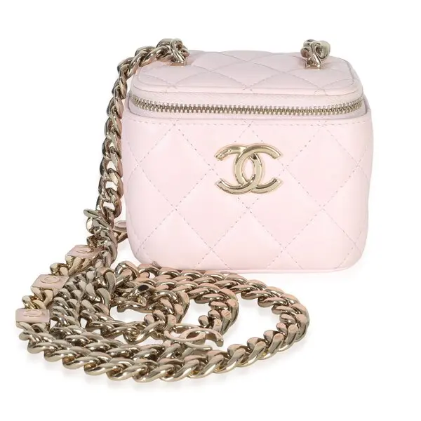 Chanel Quilted Lambskin Coco Chain Mini Vanity Case - Pink