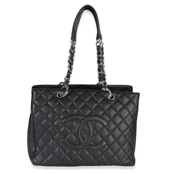 Chanel Quilted Caviar Grand Shopper Tote - Black