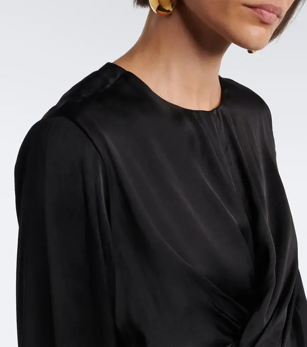 Isabel Marant Étoile Neame Draped Satin Top - Black