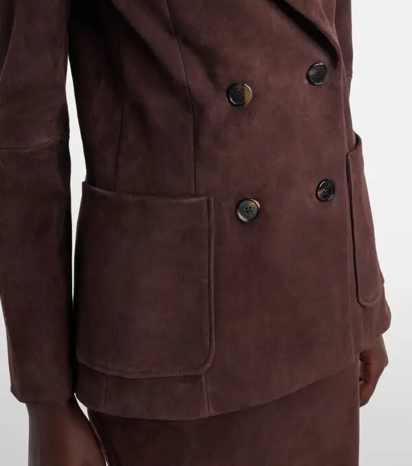 Stouls Double-breasted Suede Blazer