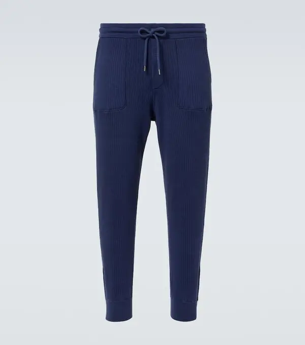 Brunello Cucinelli Cotton Jersey Sweatpants - Blue