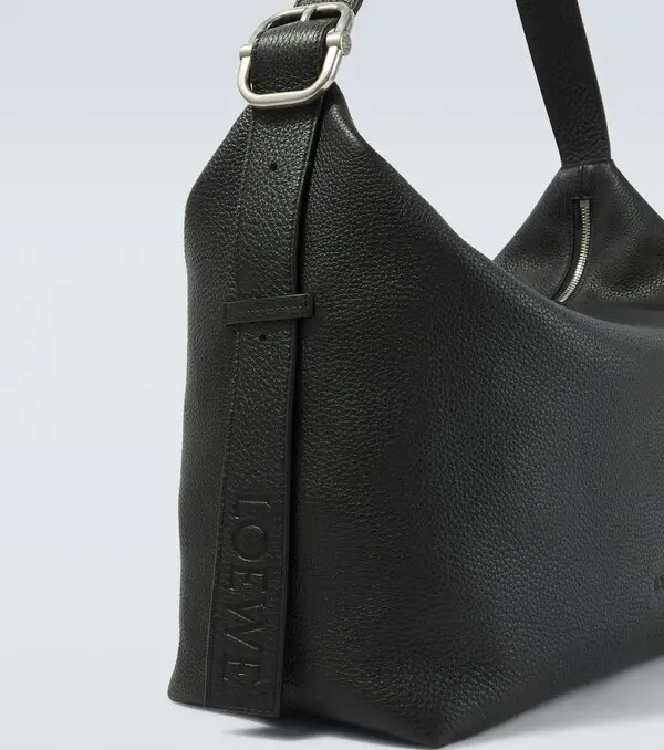 Loewe Loop Large Leather Shoulder Bag - Black