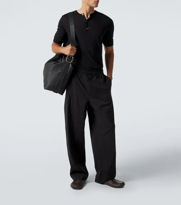 Loewe Loop Large Leather Shoulder Bag - Black