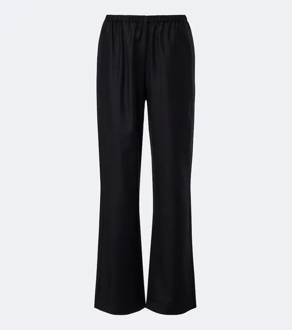 RÓHE Virgin Wool Wide-leg Pants - Black