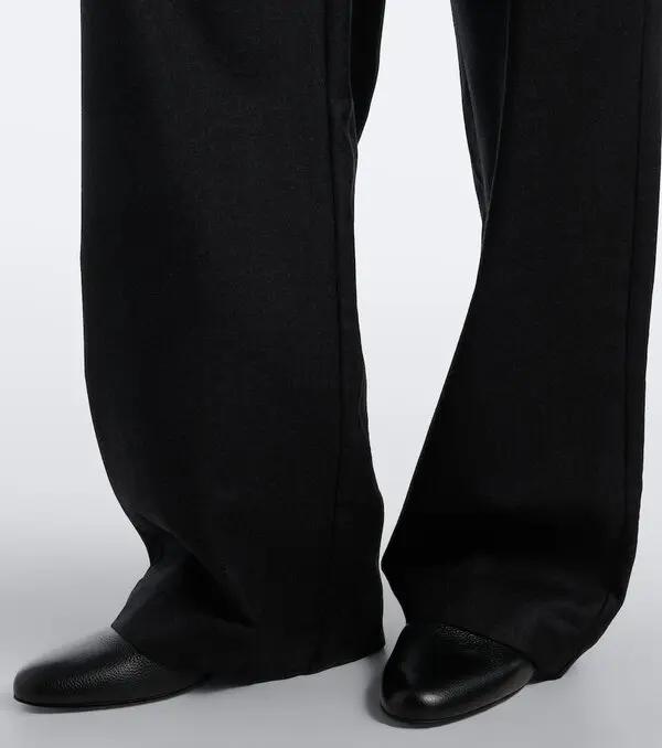 RÓHE Virgin Wool Wide-leg Pants - Black