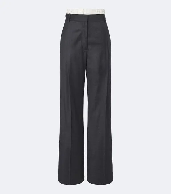RÓHE Virgin Wool Wide-leg Pants - Grey