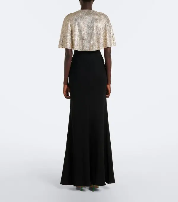 Roland Mouret Embellished Cape Gown