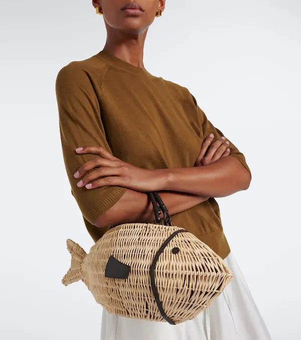 Staud Wicker Top-handle Bag - Beige