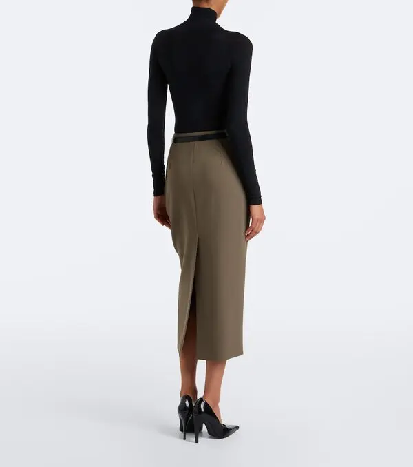 MUGLER Wool-blend Pencil Skirt