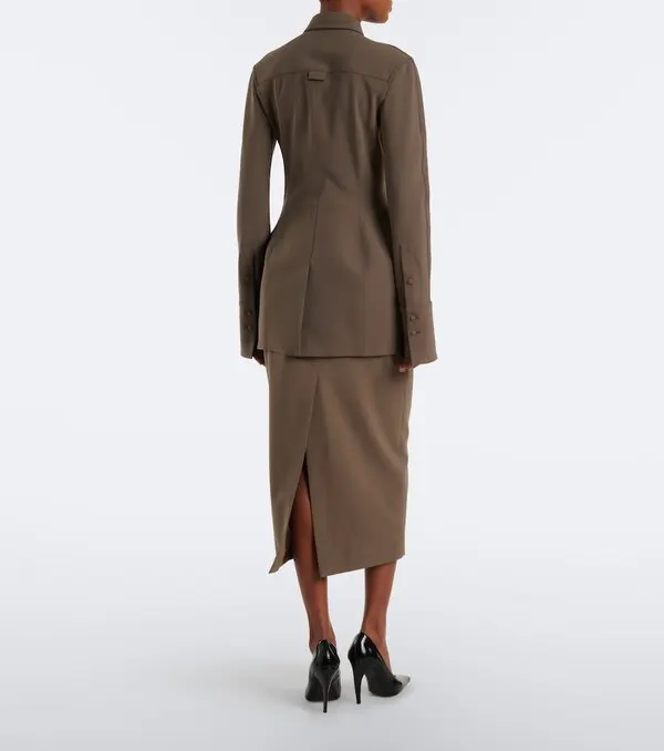 MUGLER Wool-blend Pencil Skirt