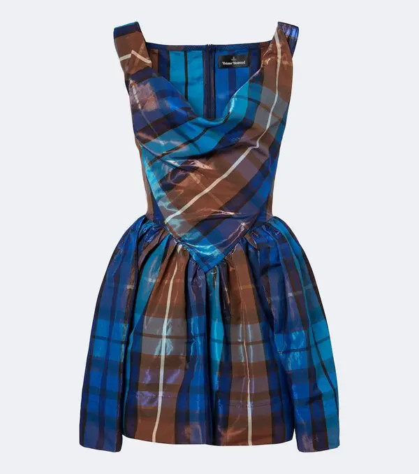 VIVIENNE WESTWOOD Checked Twill Mini Dress - Blue