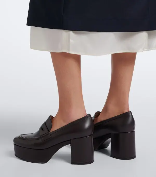 GIANVITO ROSSI Jenna Leather Loafer Pumps