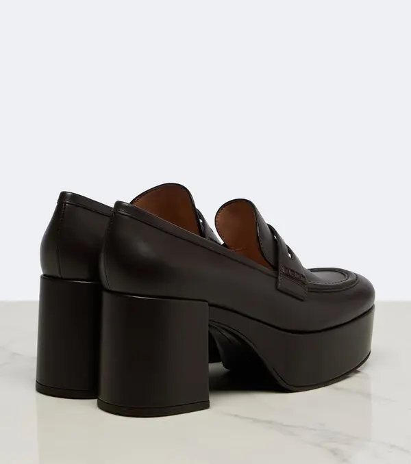 GIANVITO ROSSI Jenna Leather Loafer Pumps