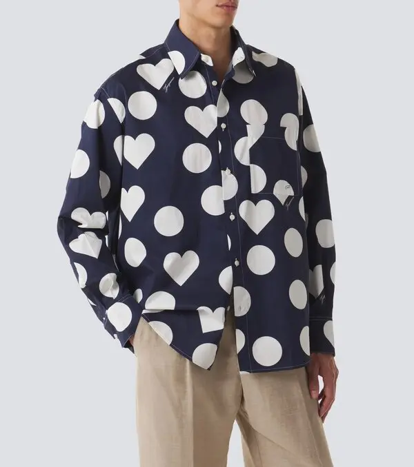 Jacquemus Camargue Polka-dot Cotton Poplin Shirt