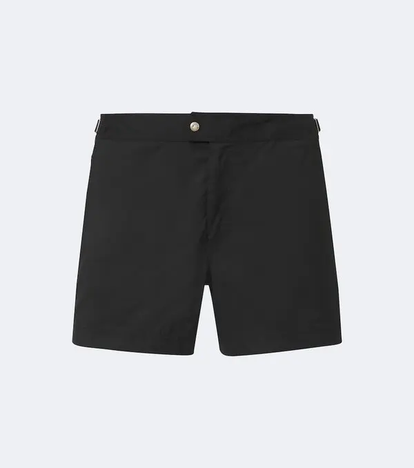 TOM FORD Technical Poplin Swim Trunks - Black
