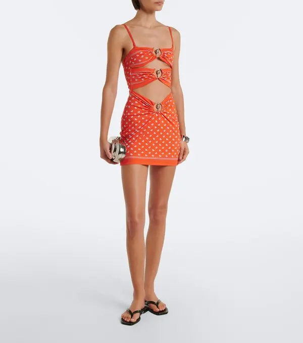 Christopher Esber Orbit Bandana Cutout Mini Dress