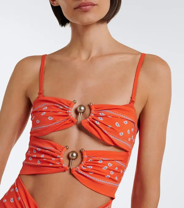Christopher Esber Orbit Bandana Cutout Mini Dress