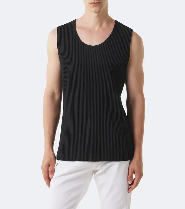 Issey Miyake Homme Plissé Pleated Tank Top - Black