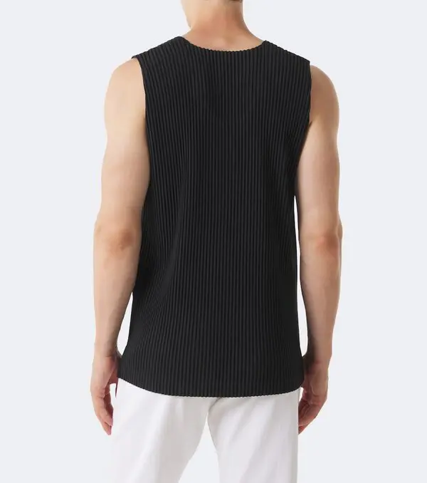 Issey Miyake Homme Plissé Pleated Tank Top - Black